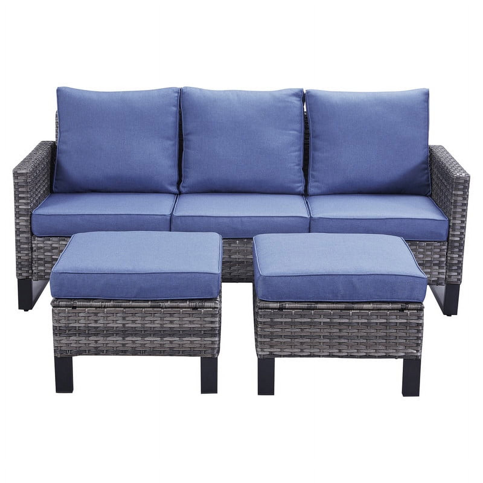 PARKWELL Outdoor Sectional Furniture Sets - 3 Pieces Patio Conversation ...