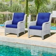 PARKWELL Outdoor Wicker Patio Chairs Set of 2,Lounge Chairs with ...