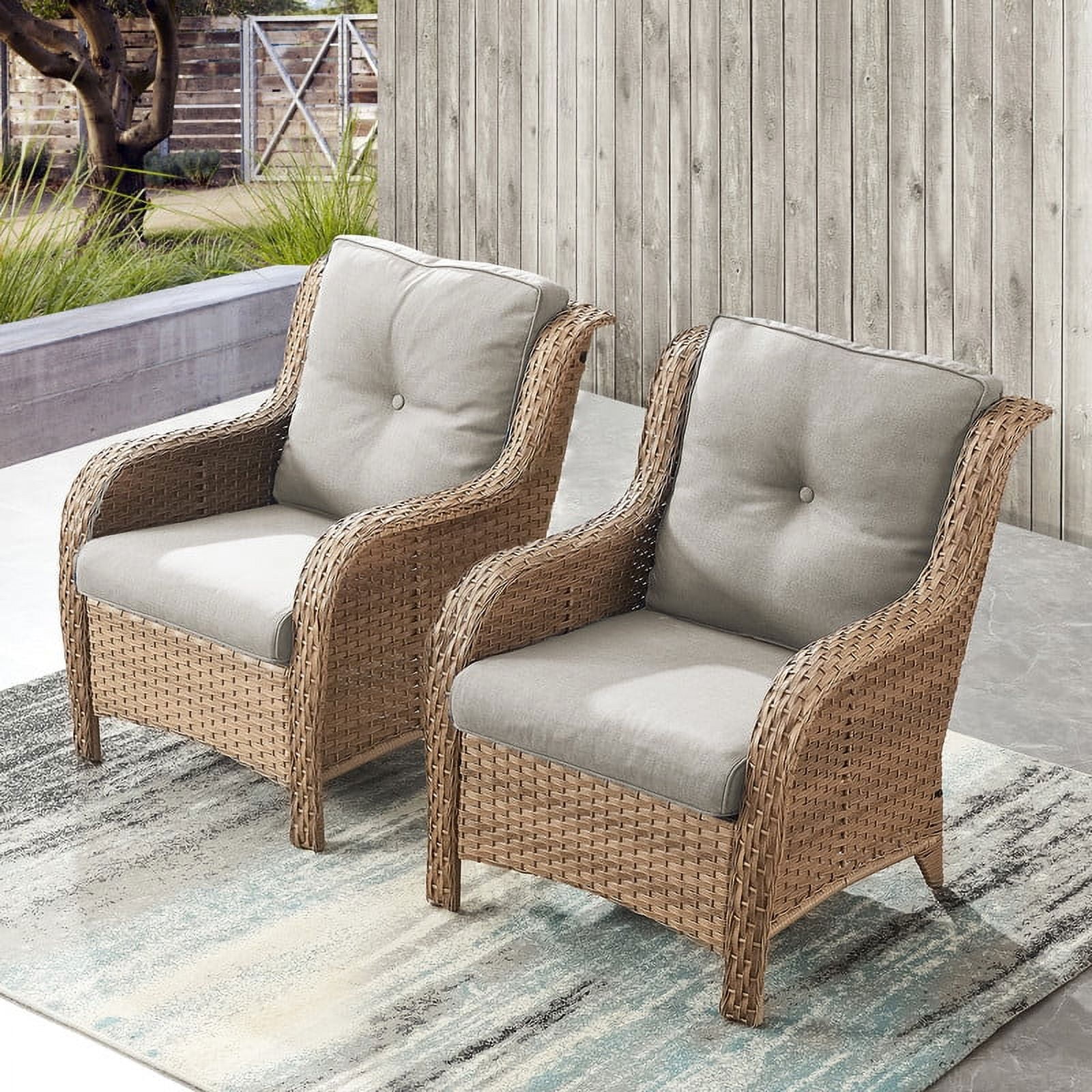 PARKWELL Outdoor Sofa Chair - Patio Wicker Chairs with Cushions for ...
