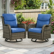 Patiojoy Porch Furniture: Outdoor Wicker Rocking Glider, Durable Rattan ...