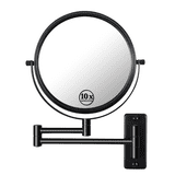 PARKWELL 8" Wall Mounted Vanity Mirror, 1X 10X Magnification, 360 ...
