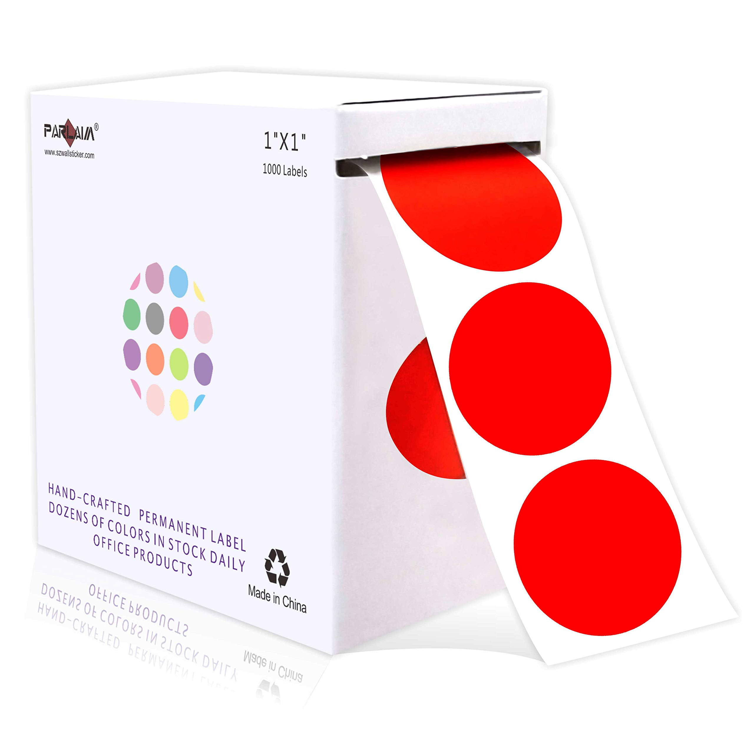 PARLAIM 1 Inch Round Permanent Adhesive Color-Code Dot Stickers,1000 ...