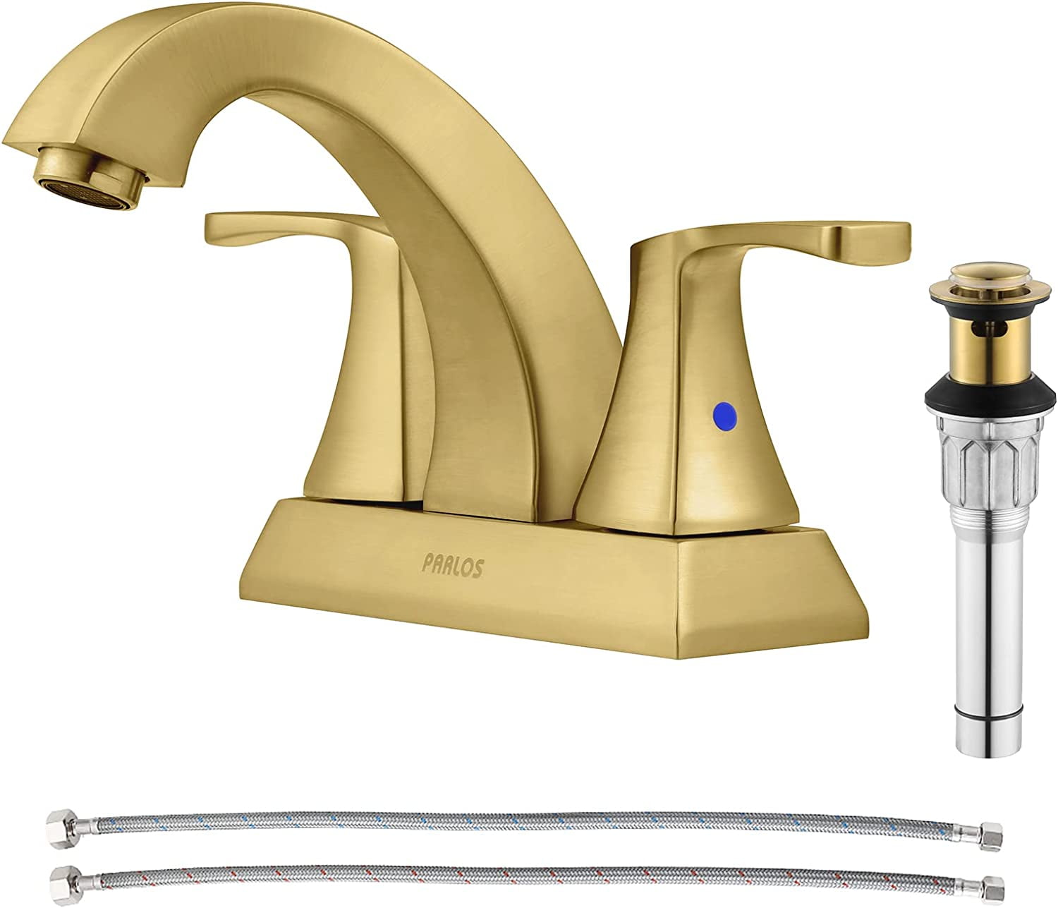 PARLOS 2 Handles Bathroom Faucet with Metal Pop-up Drain and Faucet ...