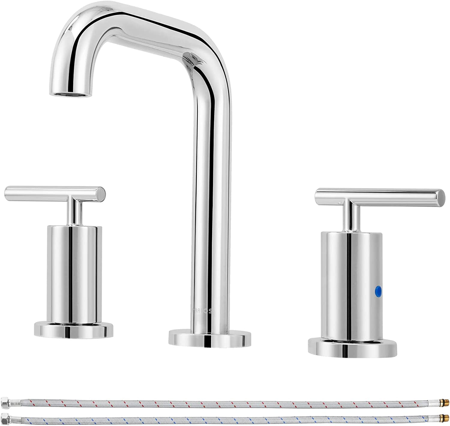 PARLOS 8 Inch Chrome Widespread Bathroom Sink Faucet 3 Hole Vanity ...