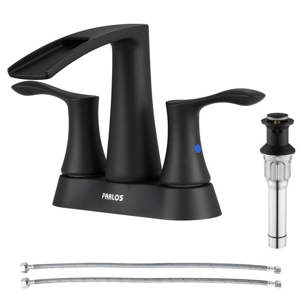 PARLOS Centerset 2-Handle Waterfall Bathroom Sink Faucet With Pop-Up ...