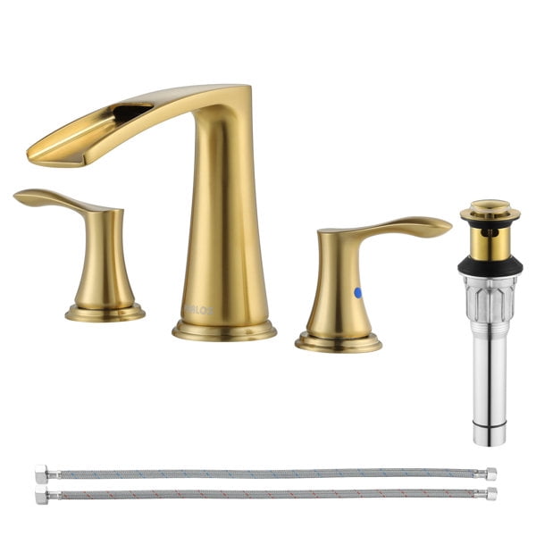 PARLOS Widespread 2-handle Waterfall Bathroom Faucet with Drain ...