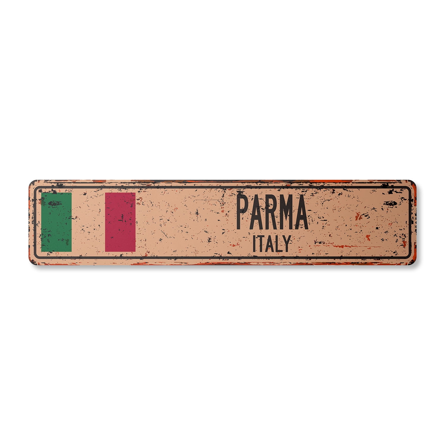 PARMA ITALY Vintage Plastic Street Sign Italian flag city country road ...