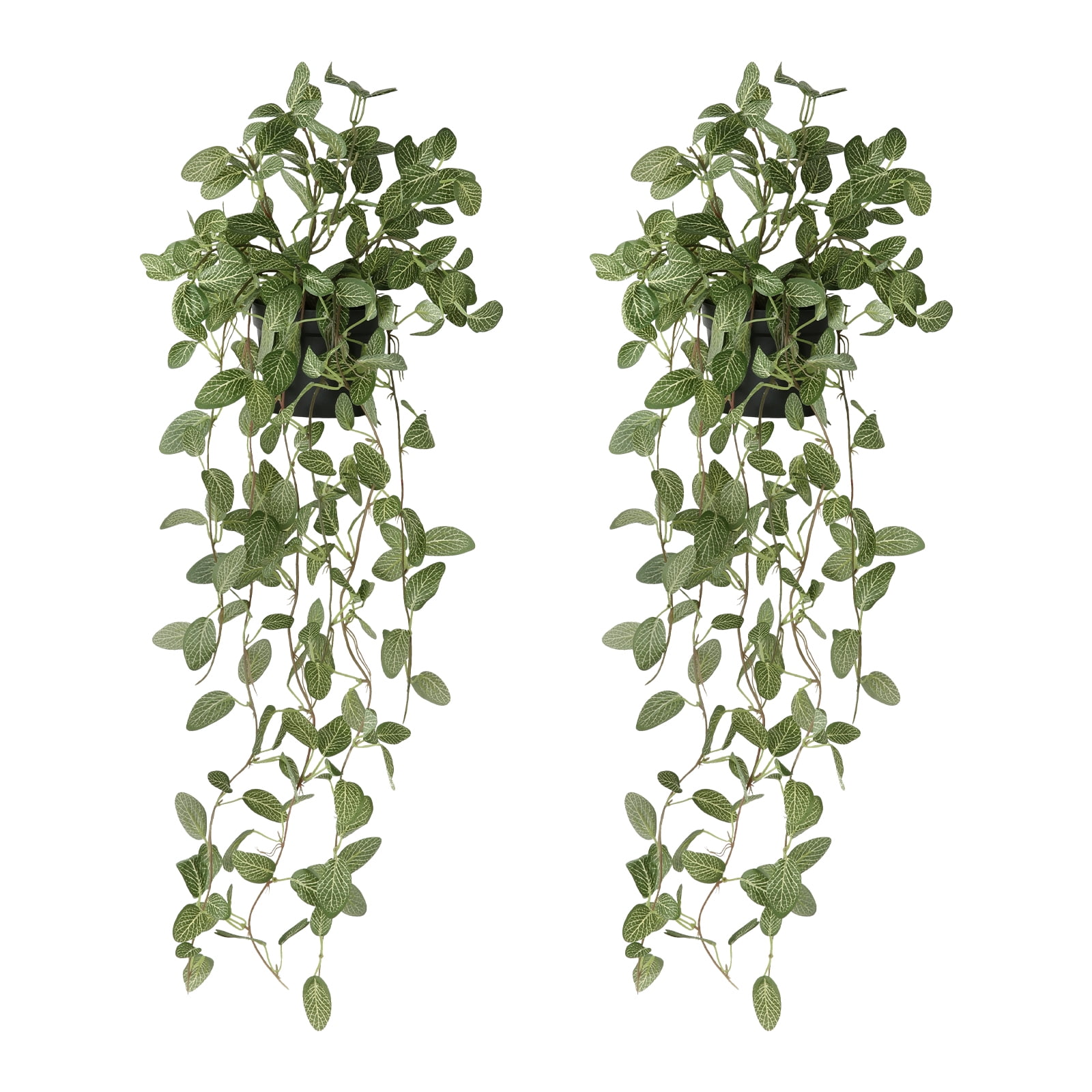 PARMPH 2 Packs Artificial Hanging Plants with Pot, 34'' Long Green ...