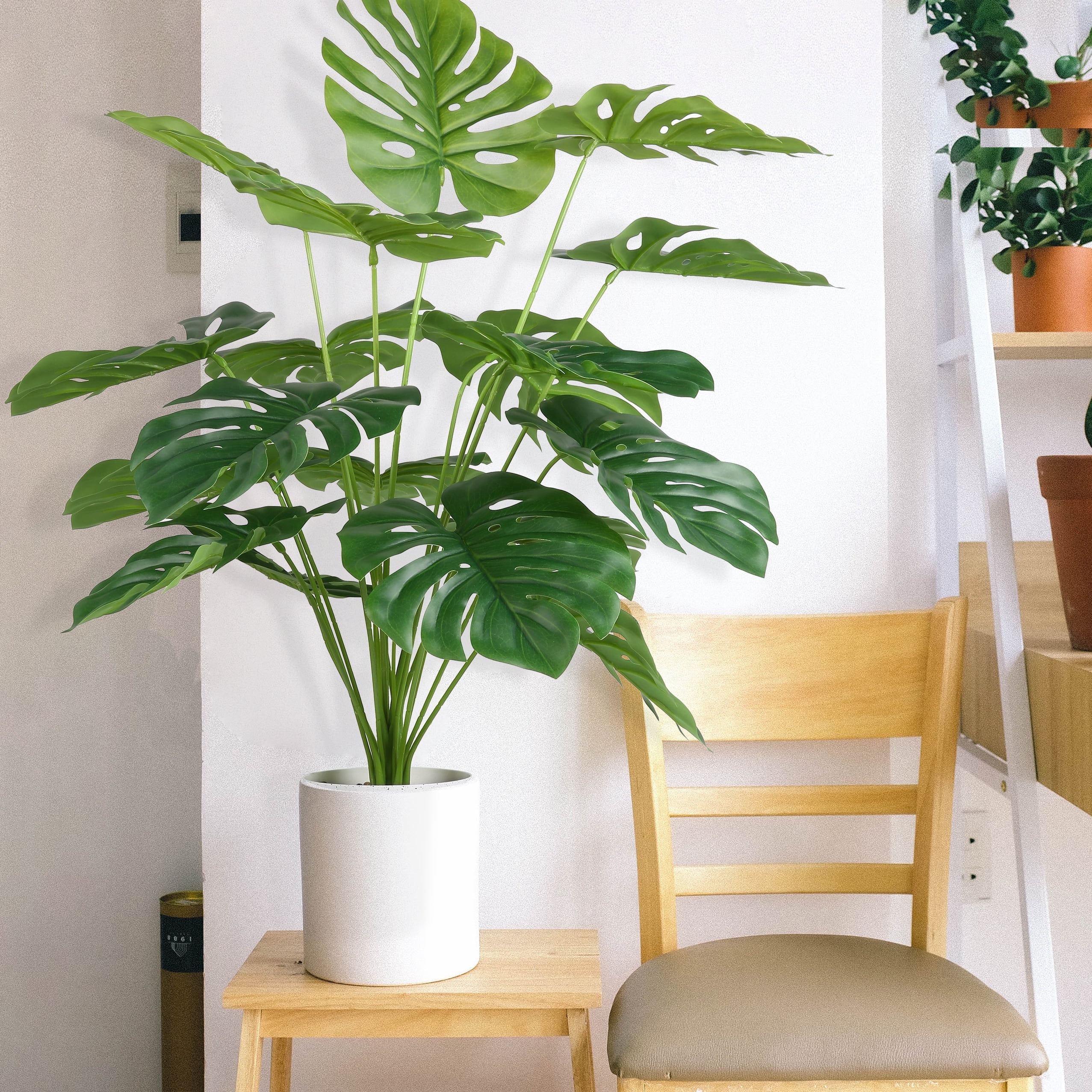 PARMPH 28'' Imitation Monstera Plant, Realistic Artificial Tree with 18 ...