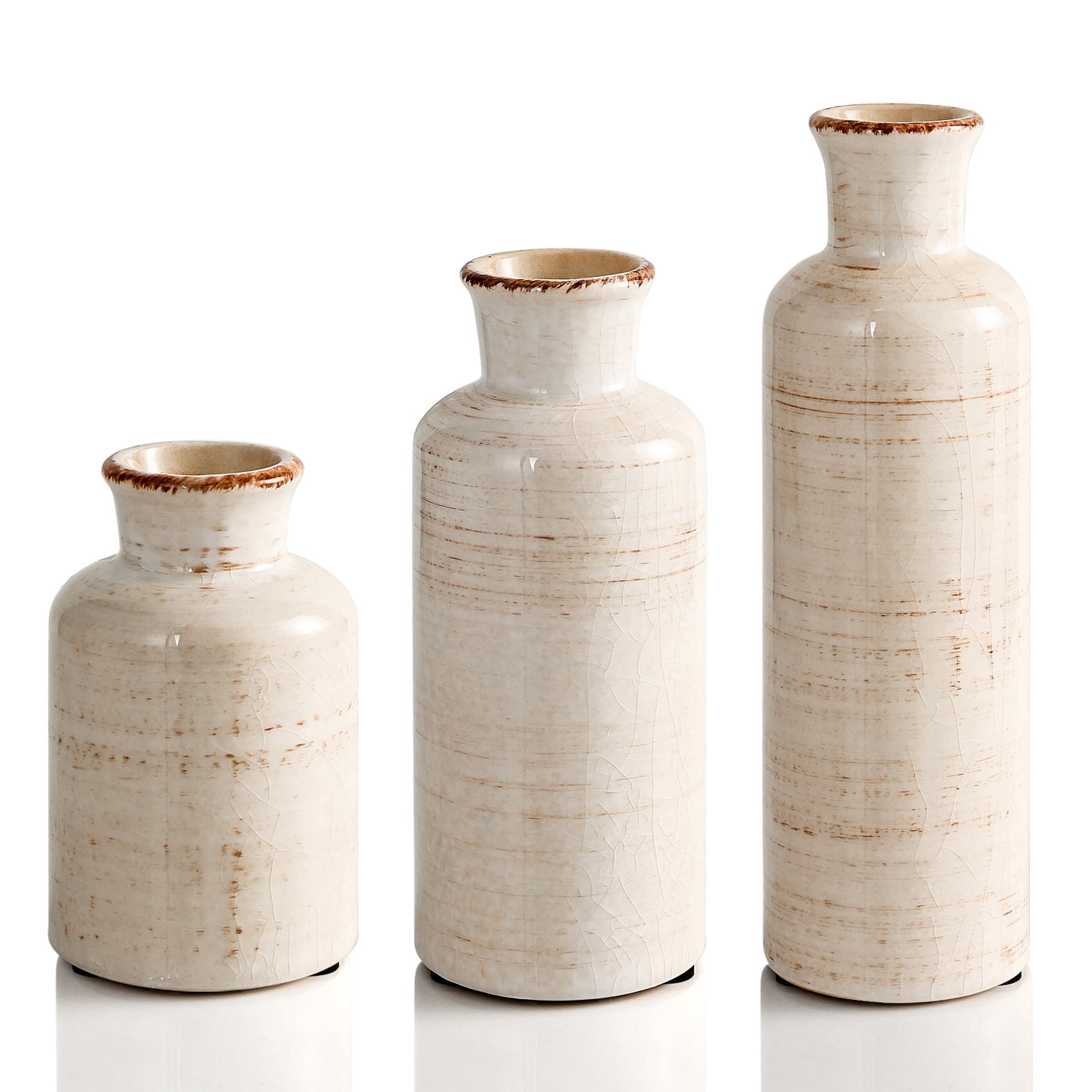 PARMPH Decorative Ceramic Vase Set of 3, Tall Designs for Home Decor ...