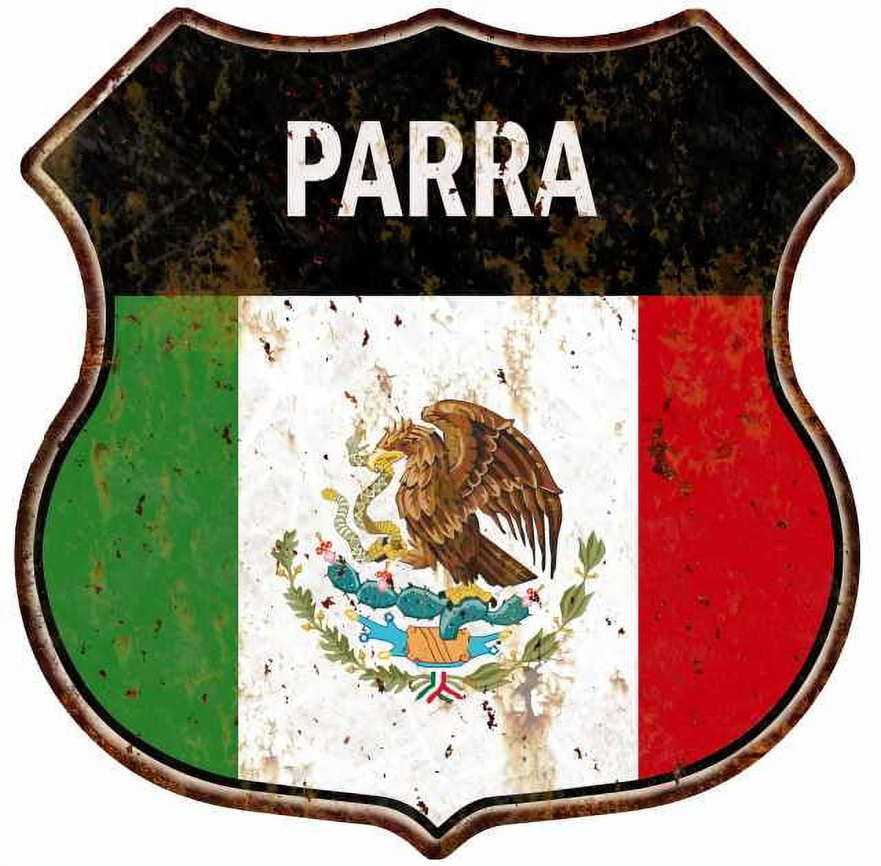PARRA Mexican Flag Sign Shield Metal Gift Mexico 211110008199 - Walmart.com