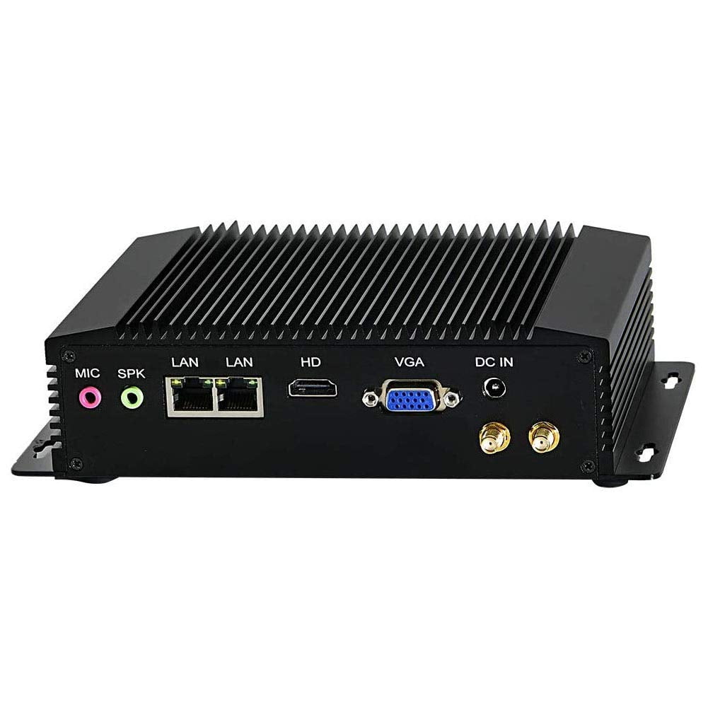 PARTAKER Fanless Industrial PC, Mini PC with Celeron J1900/N3520/N2920 CPU, 8GB Ram 64GB SSD ...