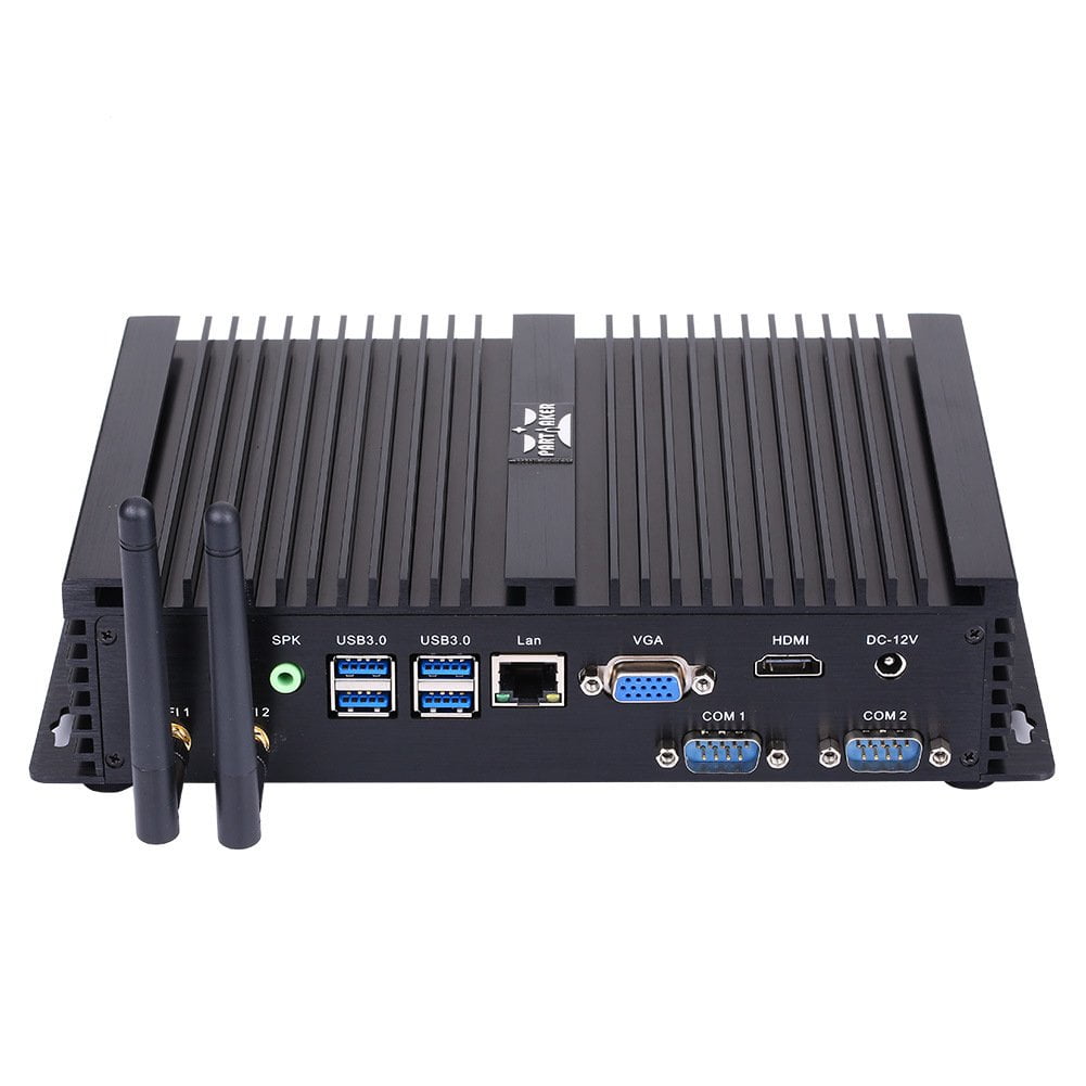 PARTAKER Windows 10 Industrial PC, Fanless Mini Desktop Computer with Intel Core Quad Core CPU ...