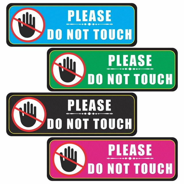 PARTH IMPEX Do Not Touch Sticker - (Pack of 12) 6" x 2" Large Laminated ...