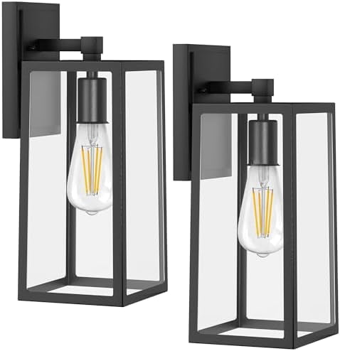 PARTPHONER Outdoor Wall Light (2-Pack): Waterproof (anti-rust, clear ...