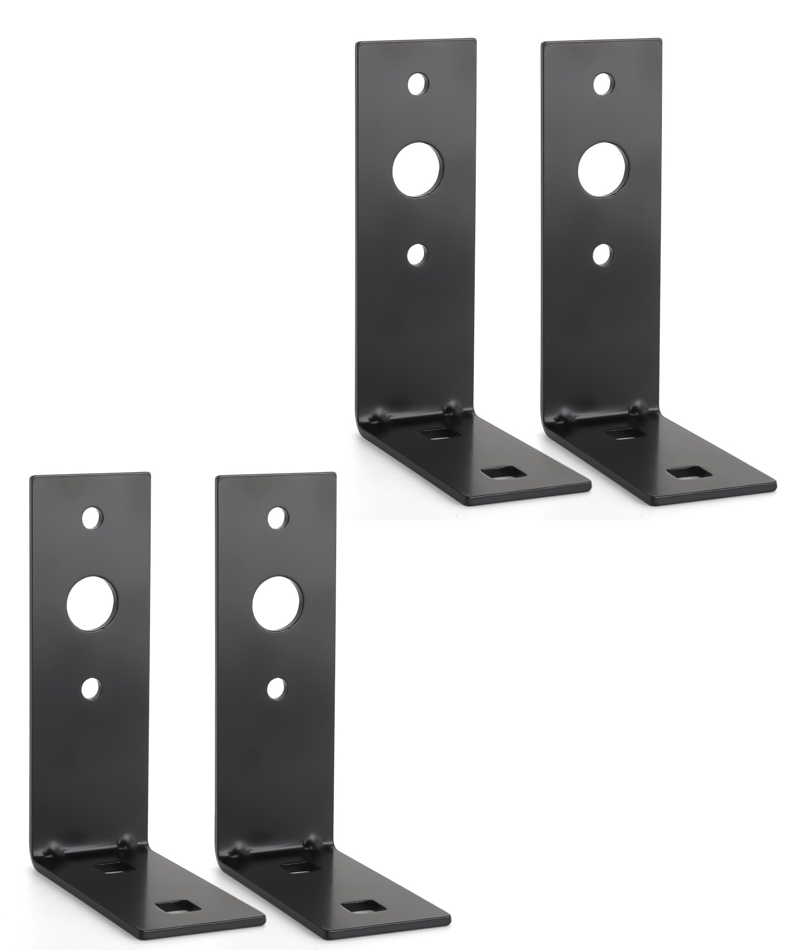 PARTSam 4X Black AJH3 Trailer Light Brackets L Shape Tail Light Mounting Bracket Electrophoretic ...