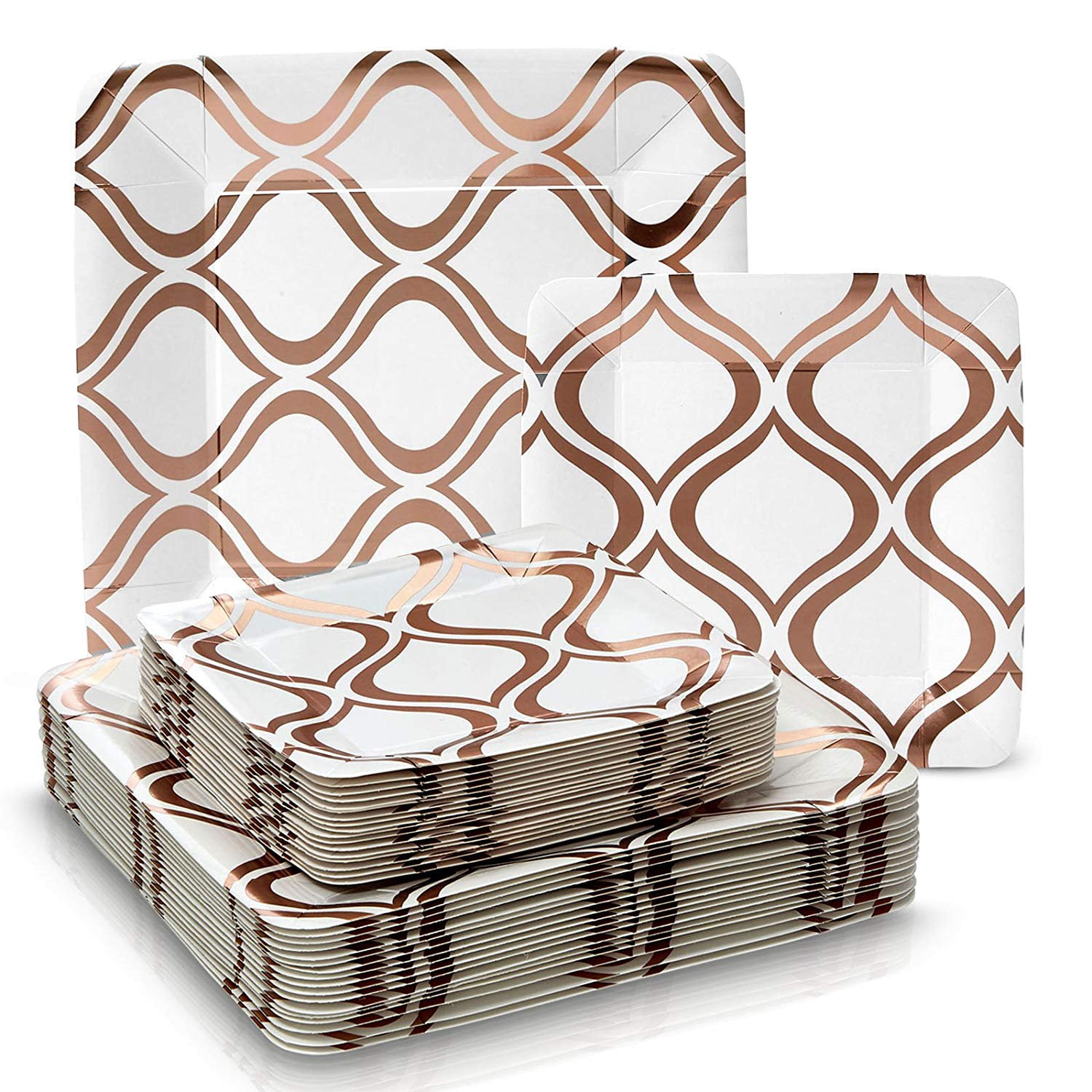 PARTY DISPOSABLE 36 PC DINNERWARE SET | 18 Dinner Plates | 18 Salad or ...