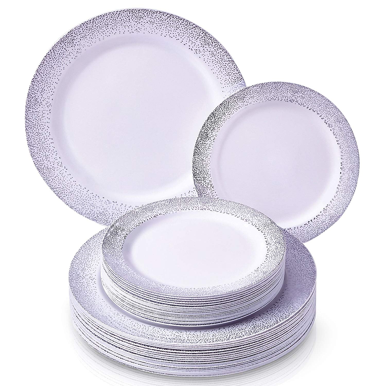 PARTY DISPOSABLE 40 PC DINNERWARE SET | 20 Dinner Plates | 20 Salad ...