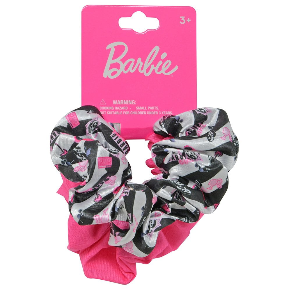 PARTY FAVORS Barbie 2pk Scrunchy Fabric Hair Elastic on Header Card- 6 ...