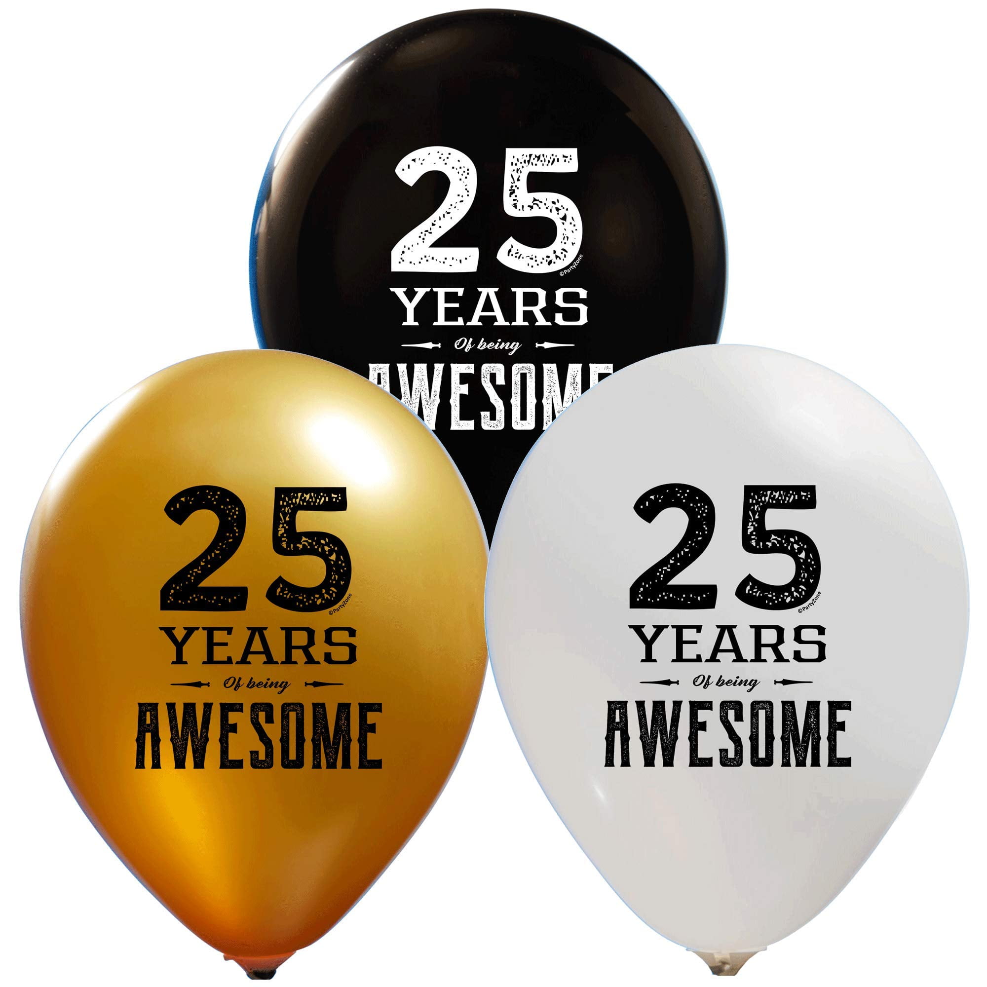 PARTY ZONE ET DESSIN 25 Years BSL1 of Being Awesome for 25th Birthday or Anniversary Balloons 12 ...