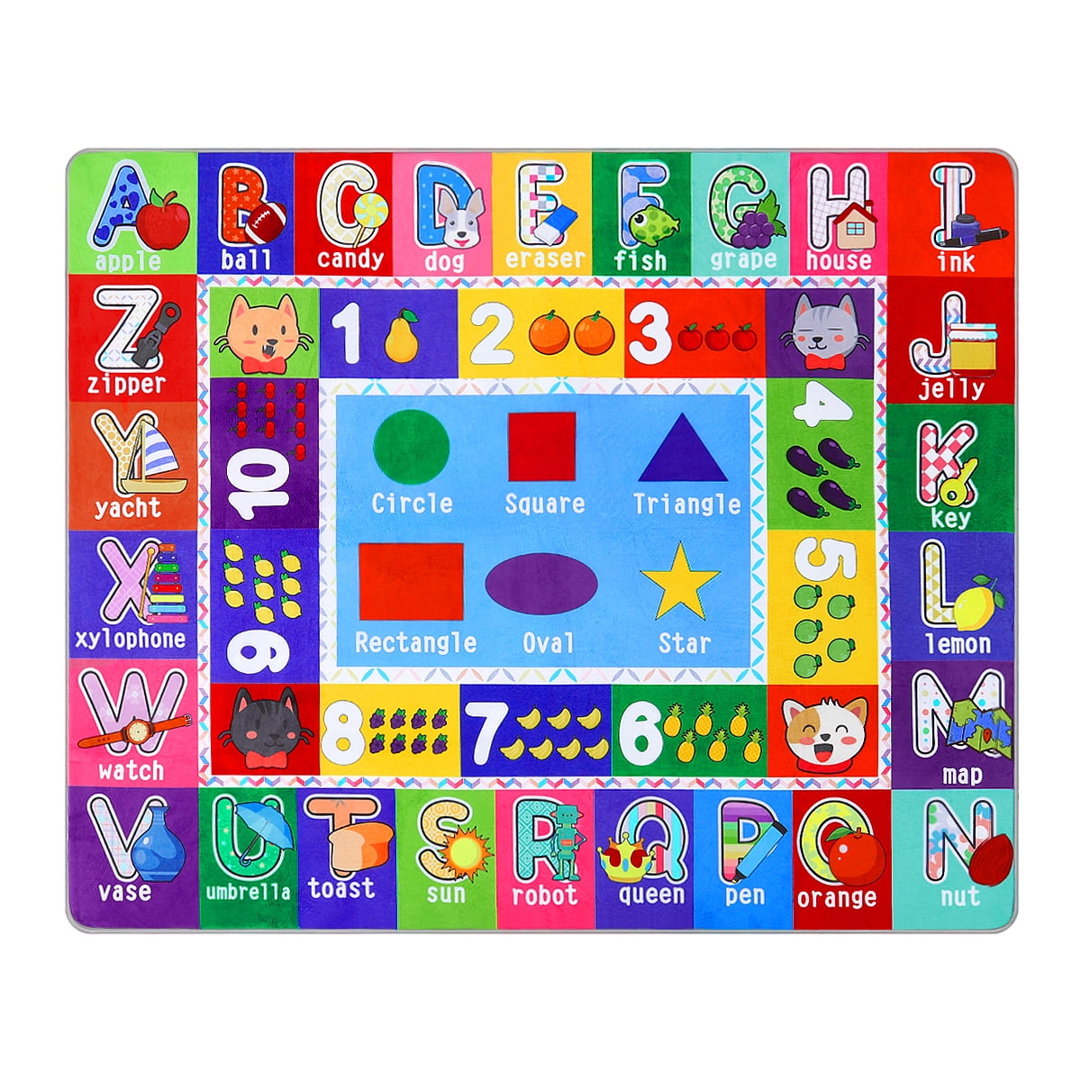 PARTYKINDOM Kids Floor Mat Sponge Kids Exercise Play Mat Letters ...