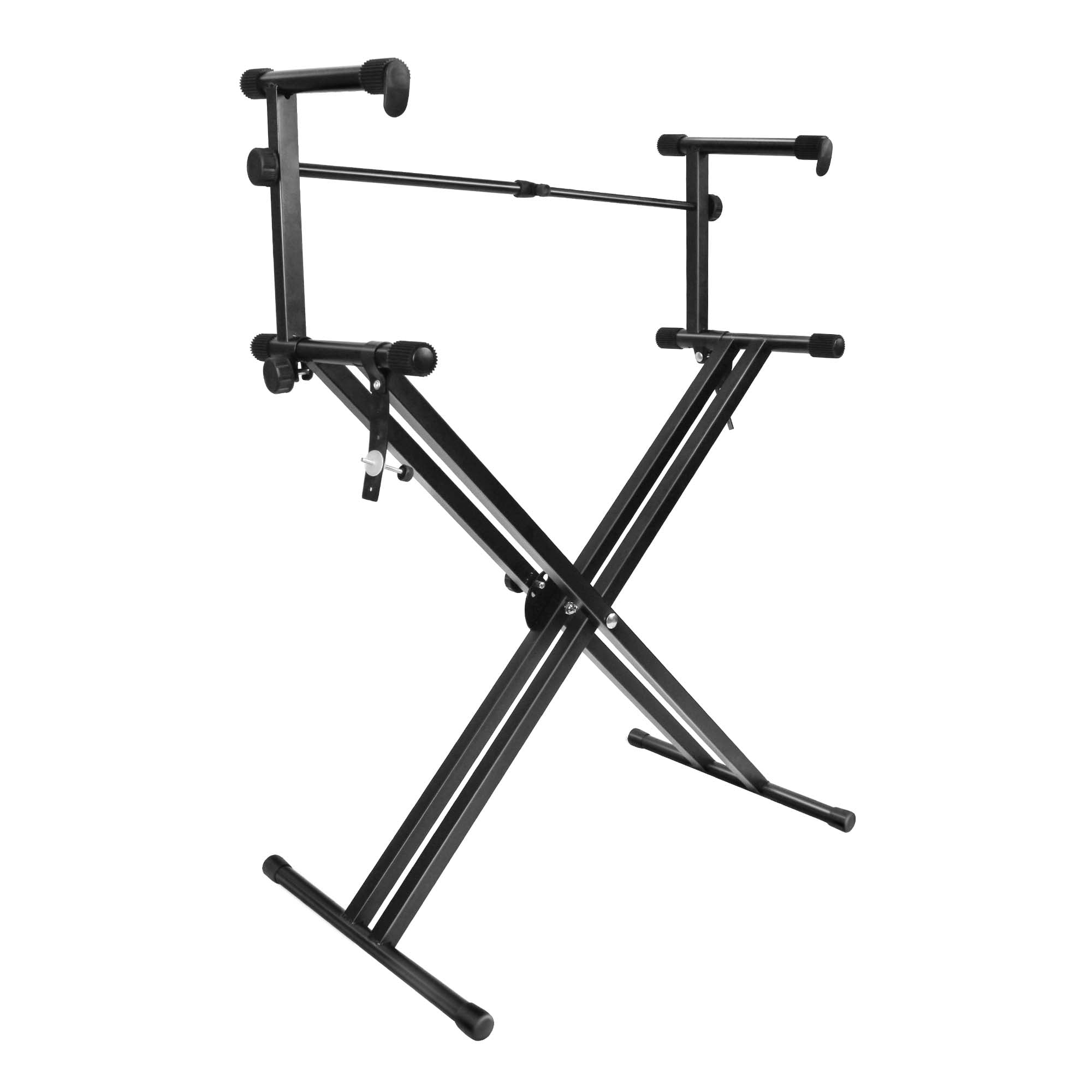 PARTYSAVING Pro Dual Digital Music Keyboard Stand, 2-Tier X Style ...