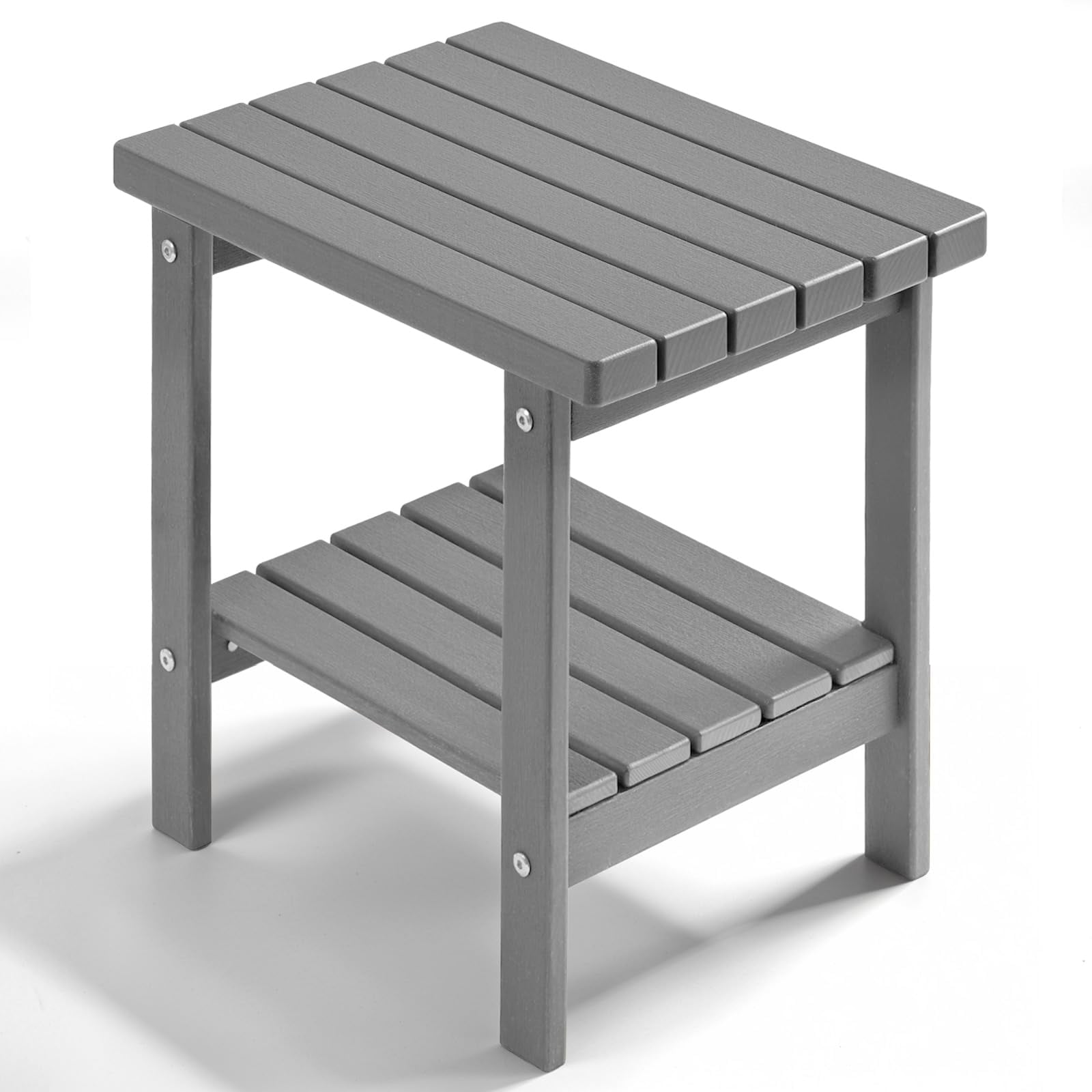 PASAMIC 2-Tier Adirondack Square Side Table, 17" HDPE Outdoor Side ...