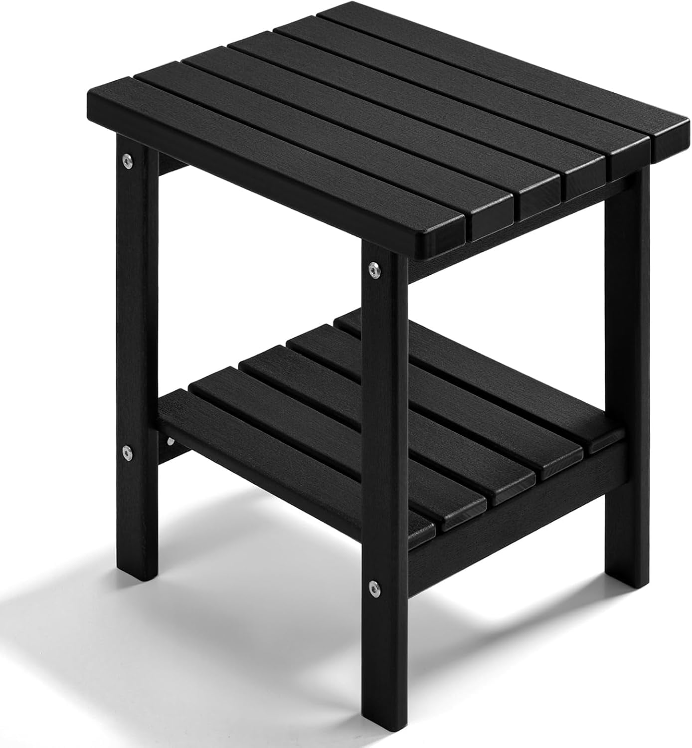 PASAMIC 2-Tier Adirondack Square Side Table, 17" HDPE Outdoor Side ...