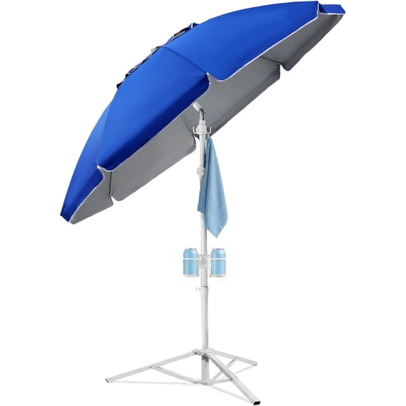 PASAMIC 7ft Portable Umbrella with Stand, UPF 50+ Sports Sun Shade ...