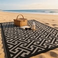 PASAMIC 9x12 ft Outdoor Rug Waterproof, Reversible Plastic Straw Patio ...