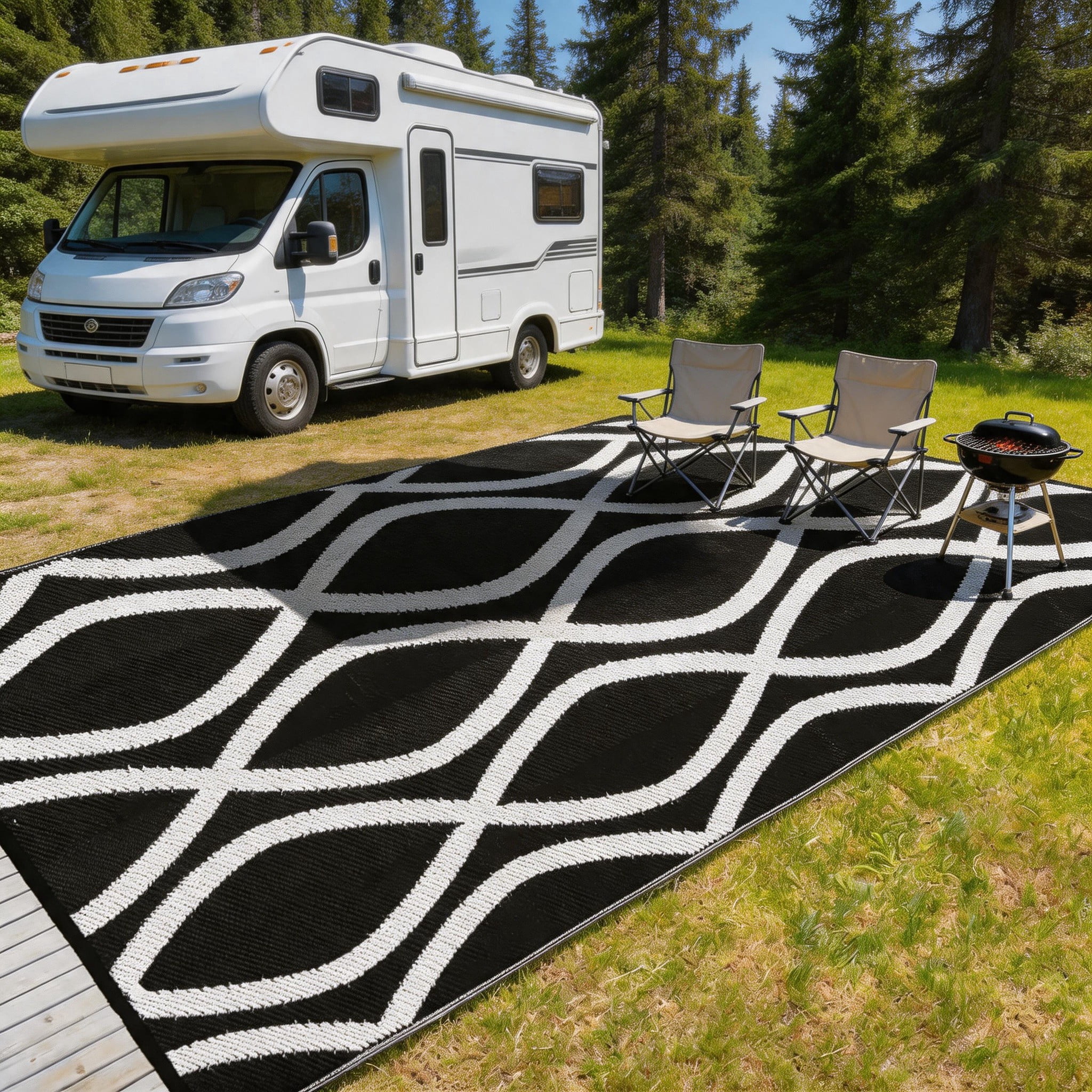 PASAMIC 9x18 ft Outdoor Rug Waterproof, Reversible Plastic Straw Patio ...