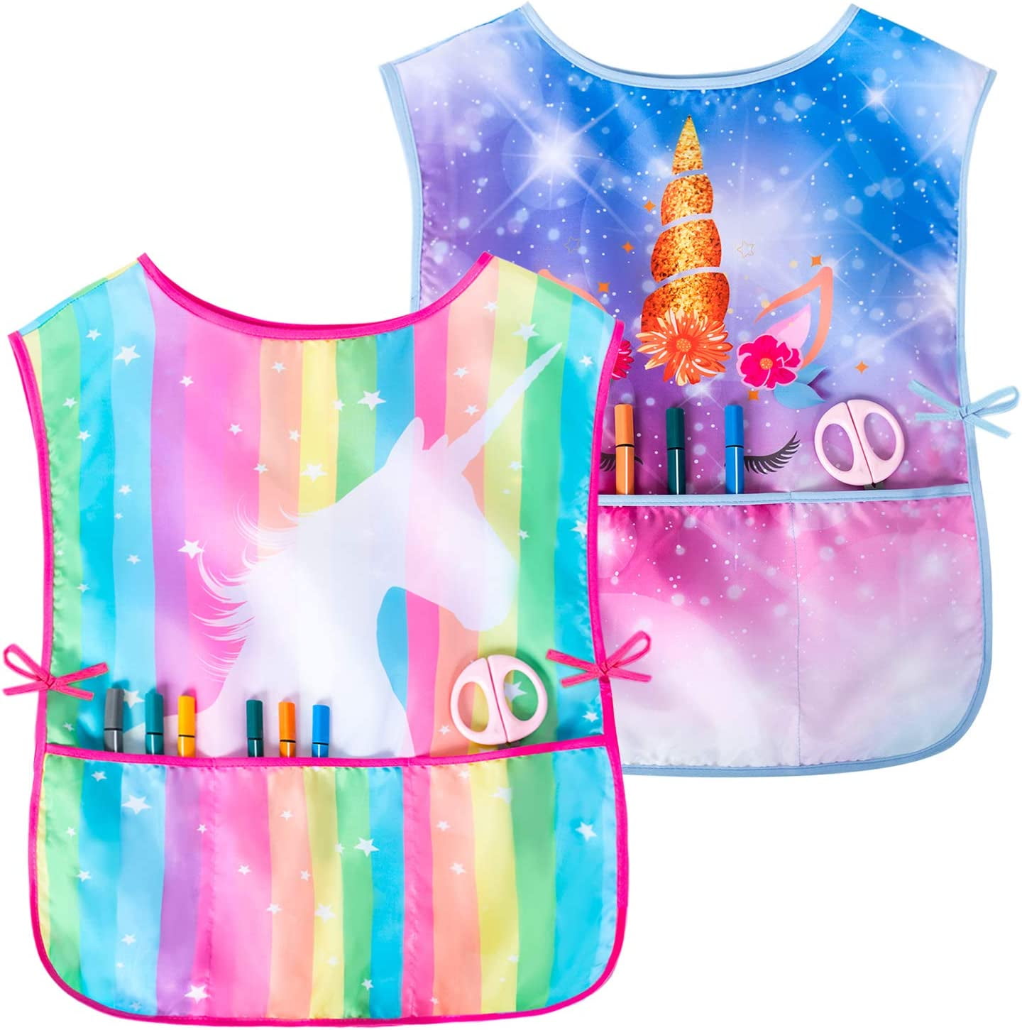 PASHOP 2 Pack Art Smock Kids Sleeveless Waterproof Artist Painting Smocks Aprons - Walmart.com