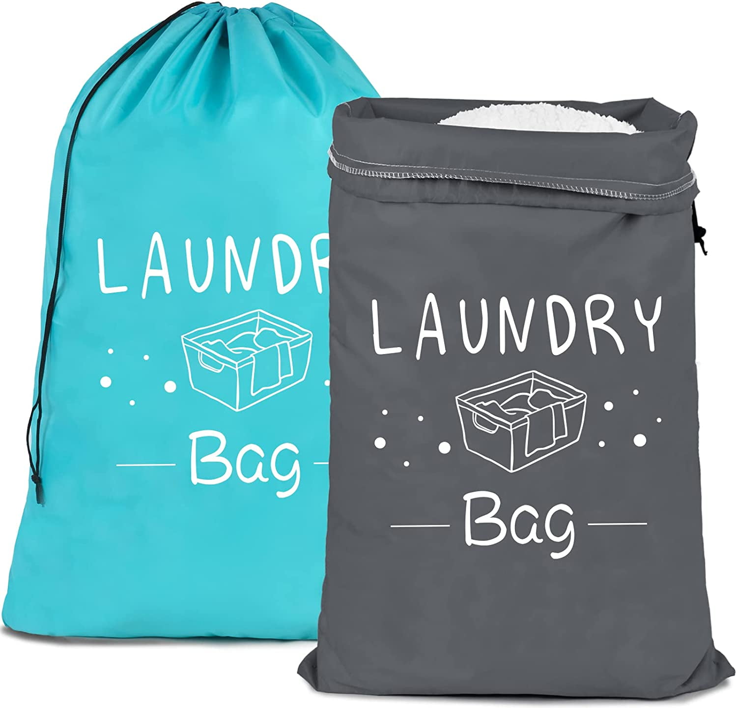 PASHOP 2 Pack XL Travel Laundry Bags, Heavy Duty Nylon, Rip-Stop ...
