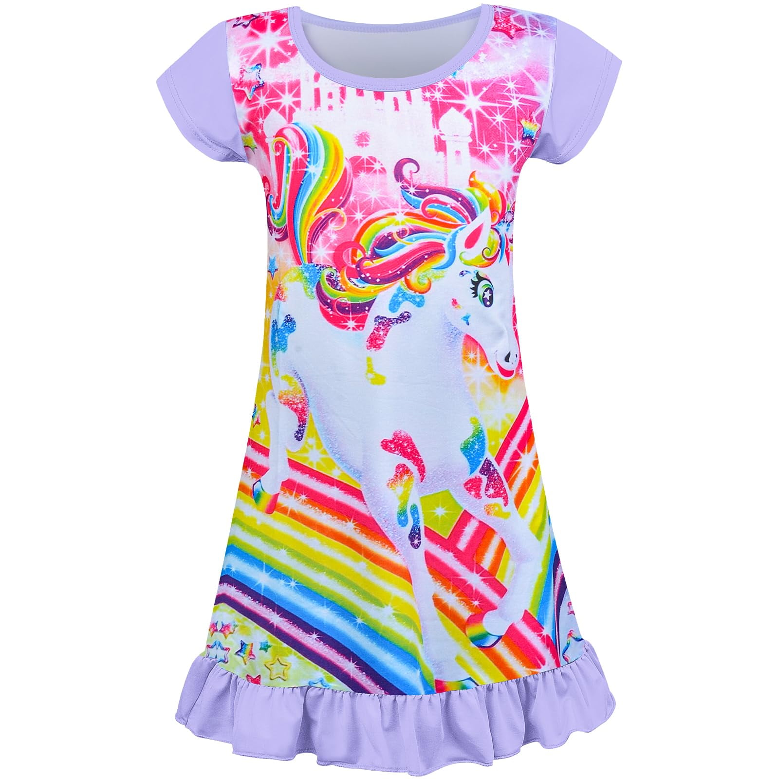 PASHOP Girls Nightgowns, Unicorn Nightgown Princess Pajama Dresses for Girls Sleepwear Nightie ...