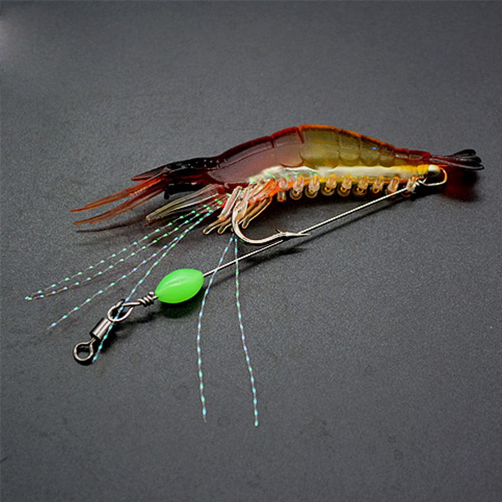 PASILI 3x Prawn Shrimp Fishing Simulation Soft Lure Hook Bait Salt Sea ...