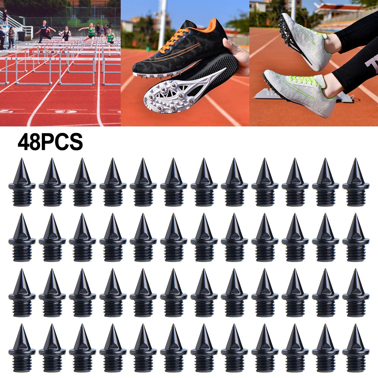PASILI 48PCS Carbon Steel Track Spikes 1/4 Inch Weight Spikes for Track ...