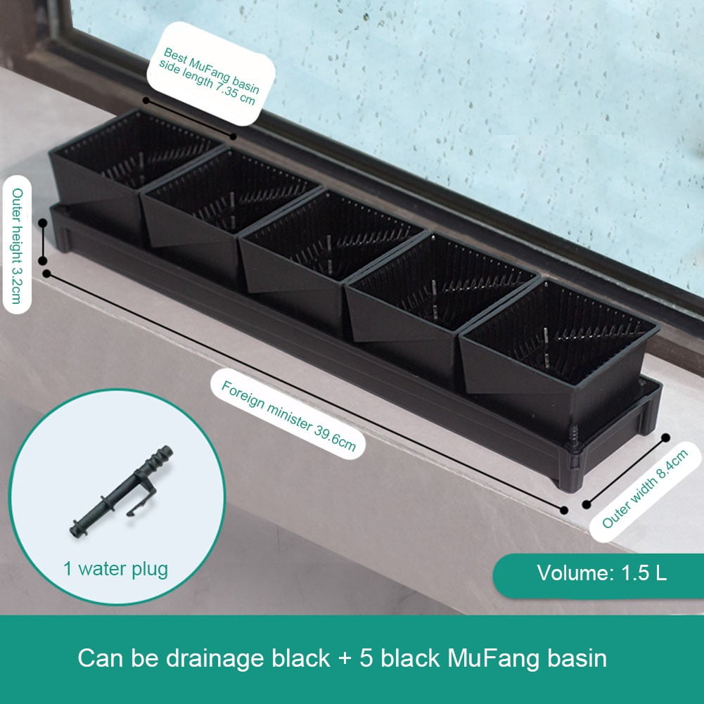 PASILI 5/12 Pots Plastic Flower Pot Set Container Mesh Pot Storage Tray ...