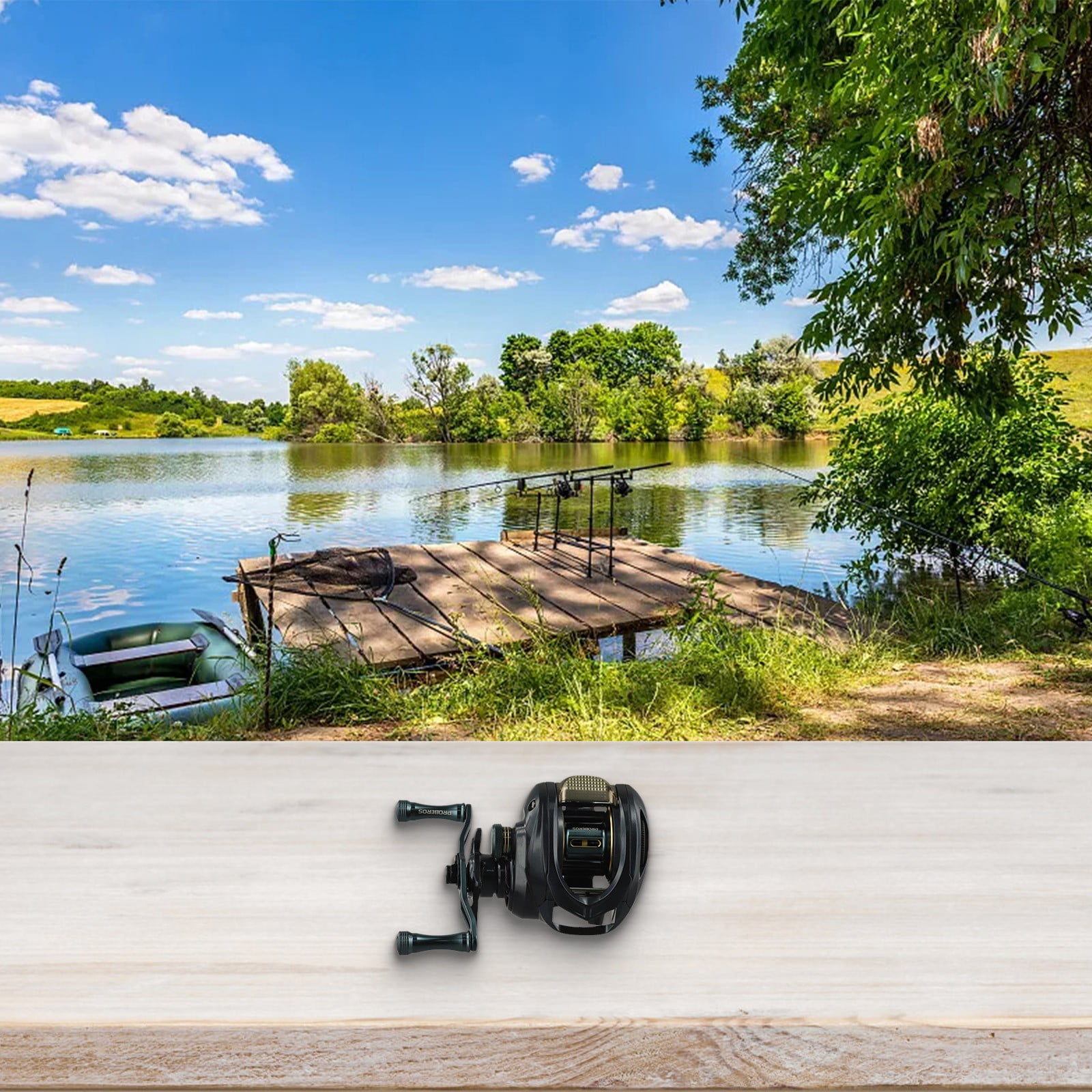 PASILI 5+1BB Magnetic Brake System Baitcasting Fishing Reel 7.2:1 Gear ...