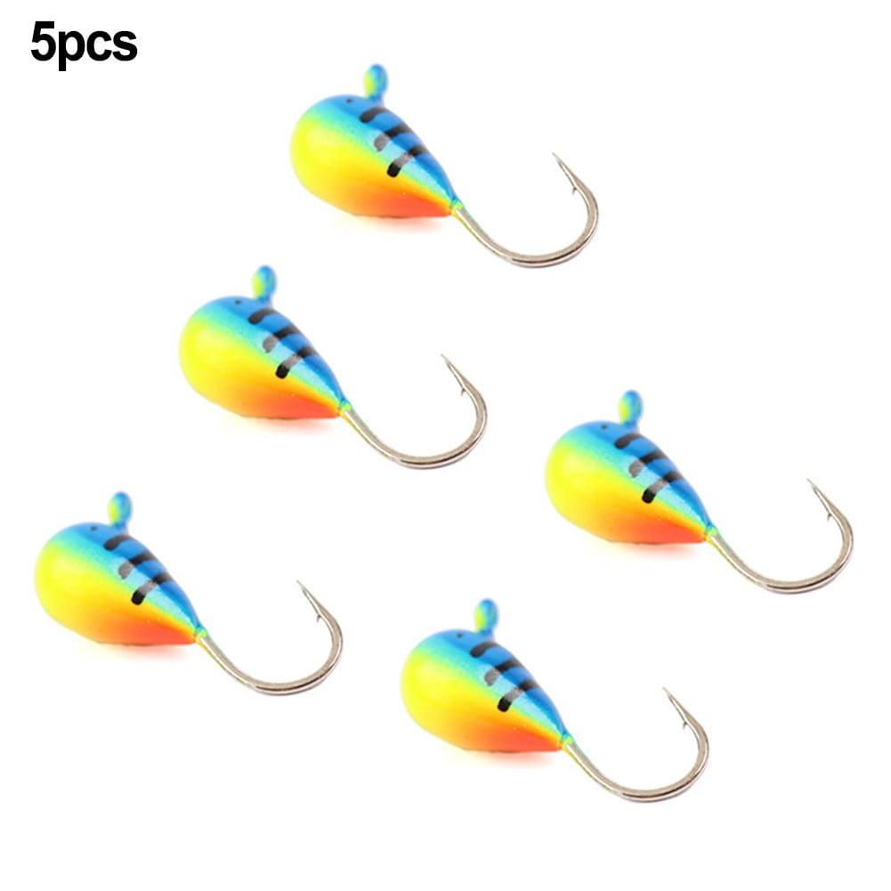 PASILI 5pcs Tungsten Ice Fishing Jig Winter Fishing Baits Ice Fishing ...