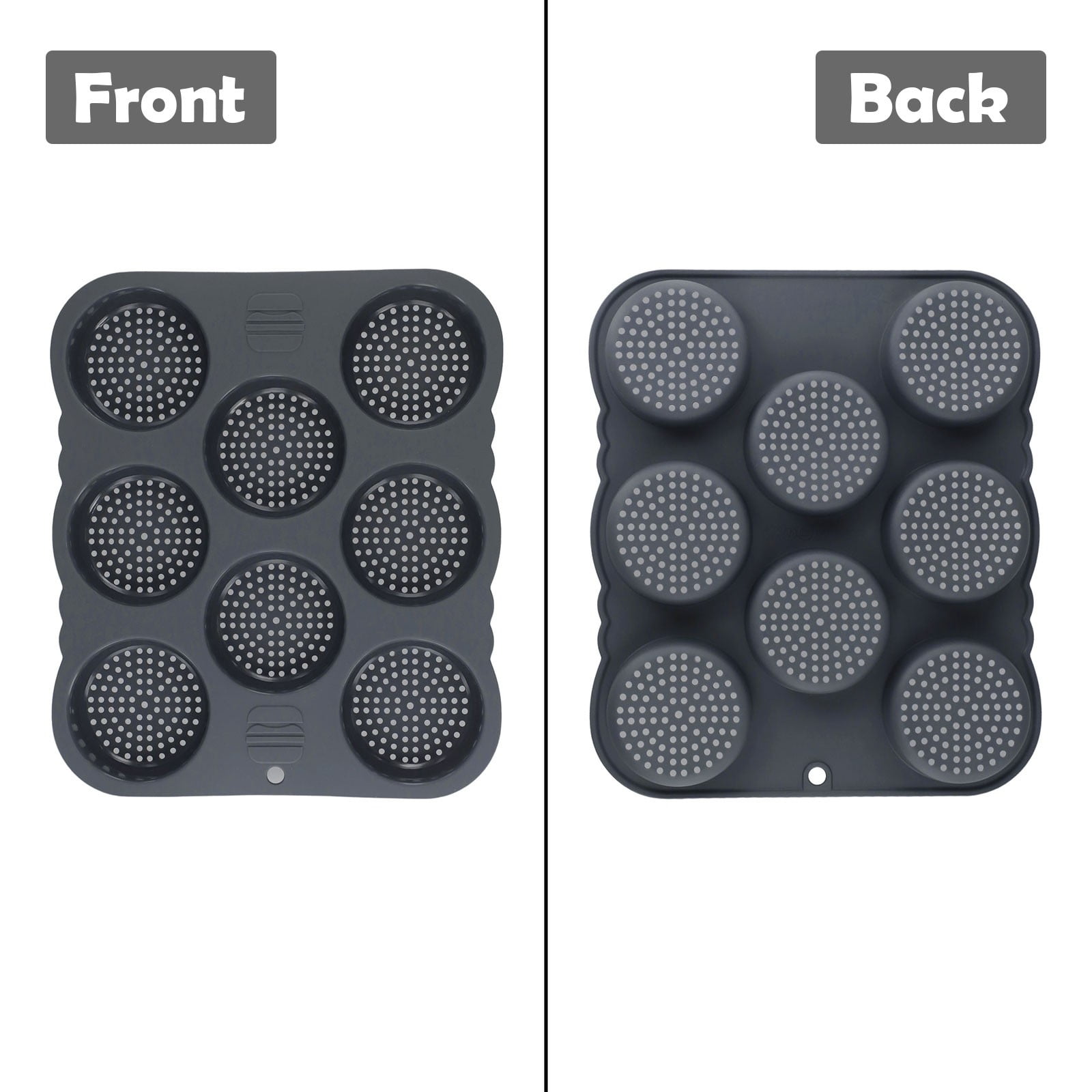 PASILI 8 Cavity Silicone Hamburger Bun Non Burger Bun Pan for Homemade ...