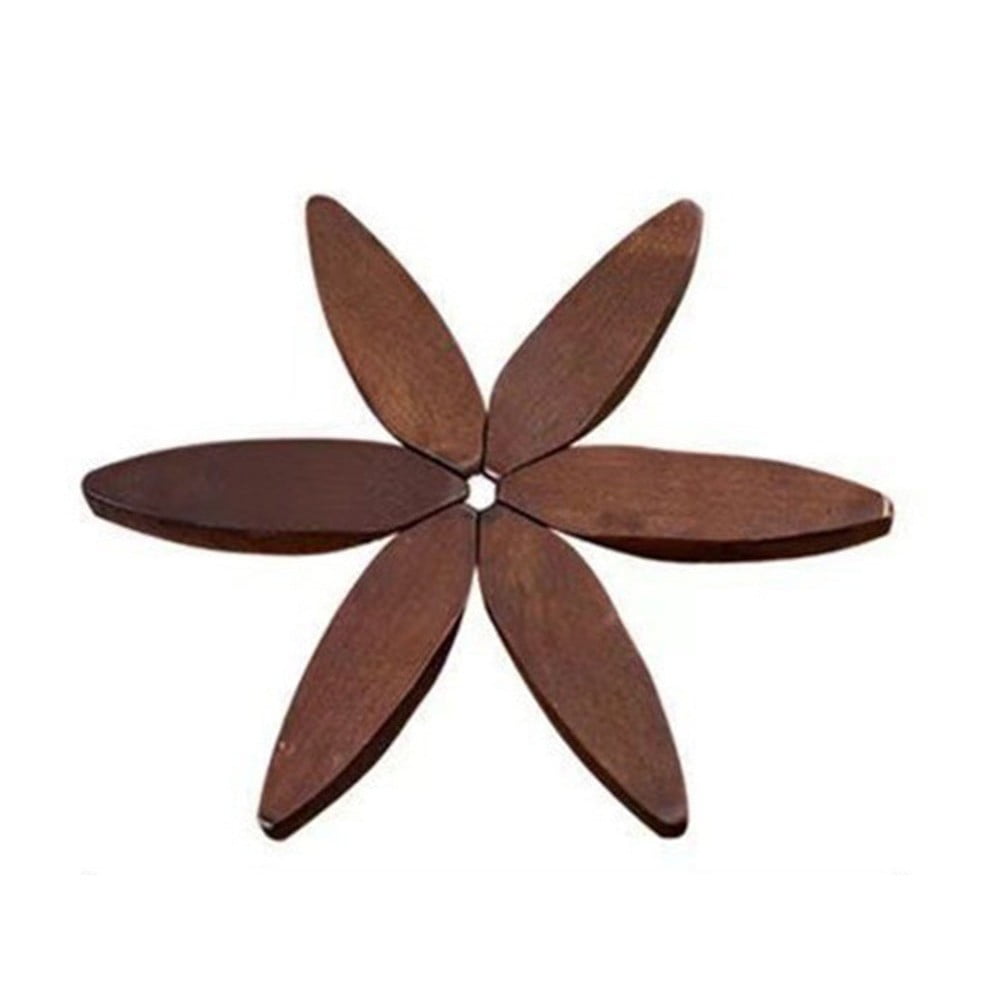 PASILI Foldable kitchen wooden mat, leaf shaped coaster, can be ...