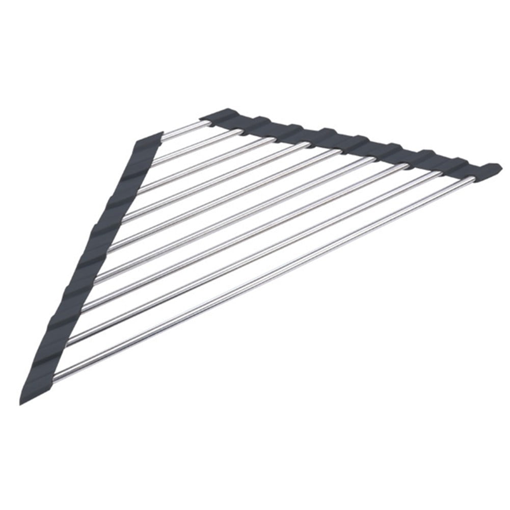 PASILI Roll Up Triangle Dish Drying Rack Kitchen Sink Organize Sponge ...