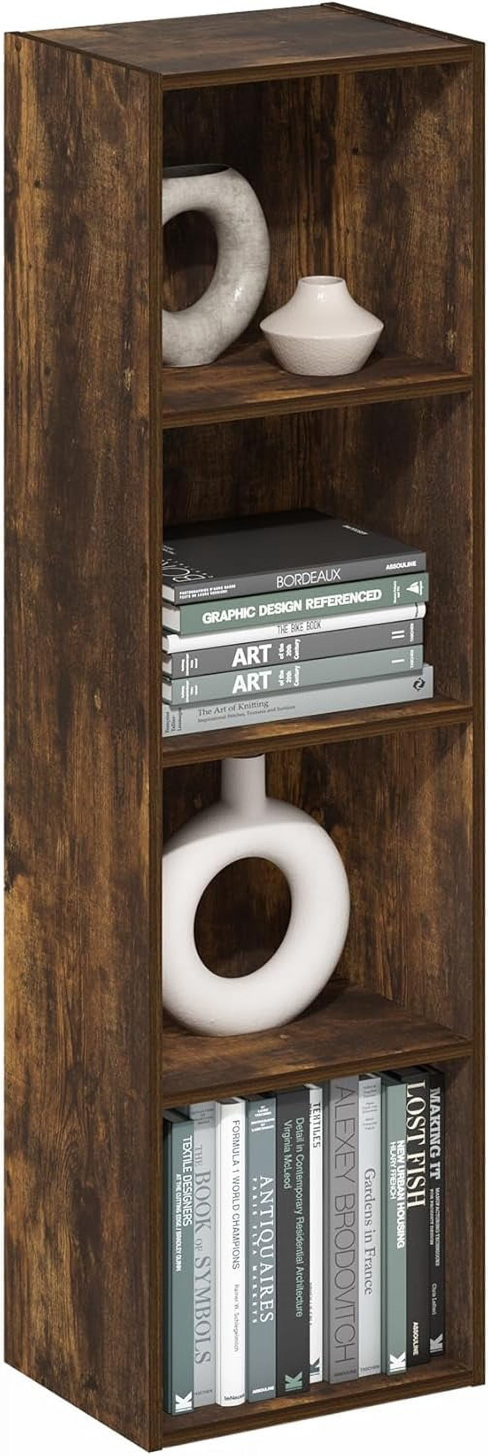 PASIR Book Shelf, 4-Tier Modern Bookshelf, Open Shelves Bookcase 9 x 12 ...