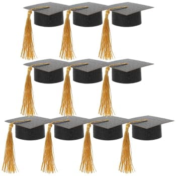 PASOLABE Mini Graduation Caps with Tassels, 10Pcs H2FSDMini Grad Hat ...