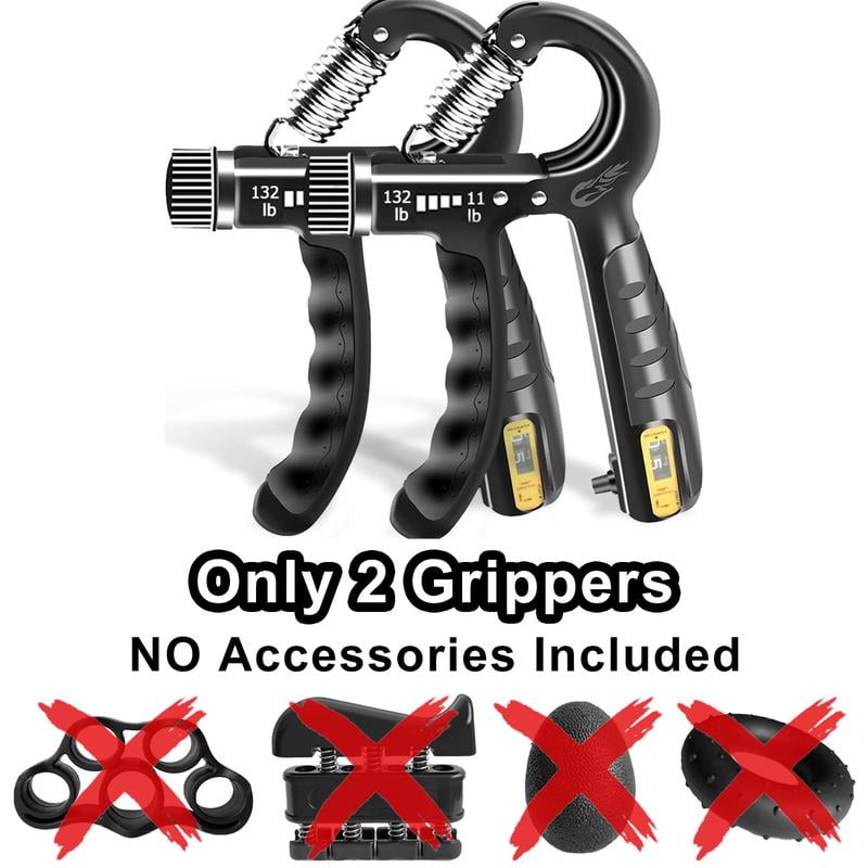 PASSBYE Grip Strength Trainer Kit (5 Pack) With Finger Exerciser, Hand ...