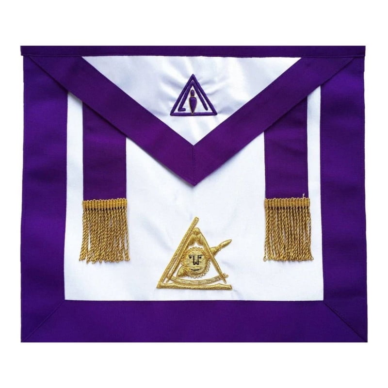 PAST ILLUSTRIOUS MASTER COUNCIL APRON - PURPLE GROSGRAIN WITH GOLDEN ...