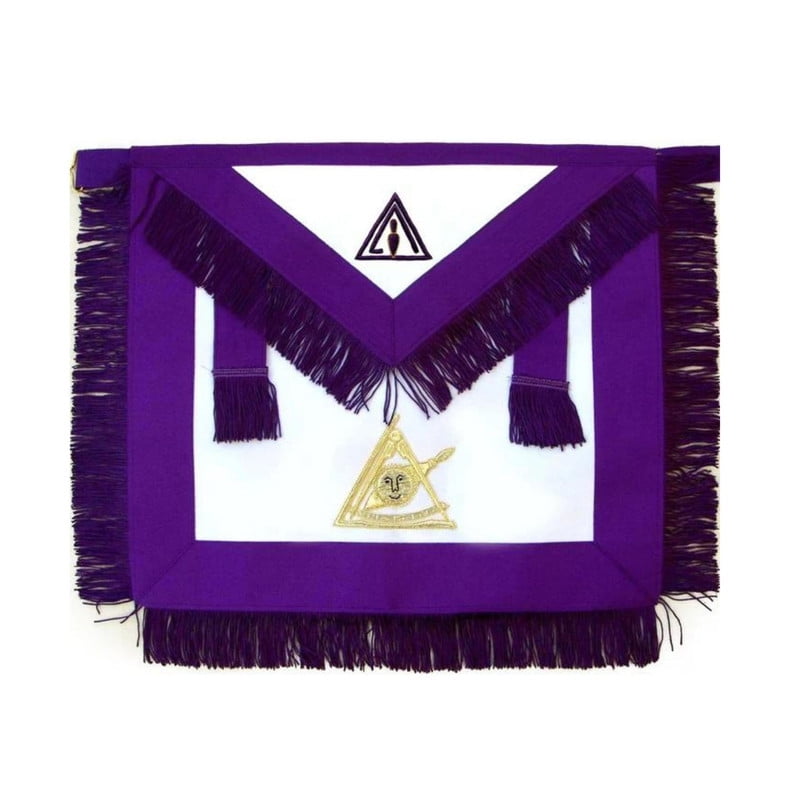 PAST ILLUSTRIOUS MASTER COUNCIL APRON - PURPLE HAND EMBROIDERY, MASONIC ...
