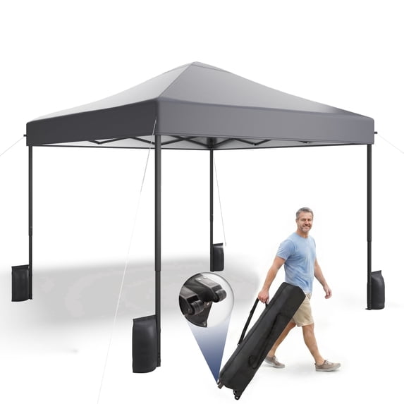 PATBRELA 10x10 FT Pop Up Canopy Tent, Easy Setup Straight Legs Instant ...