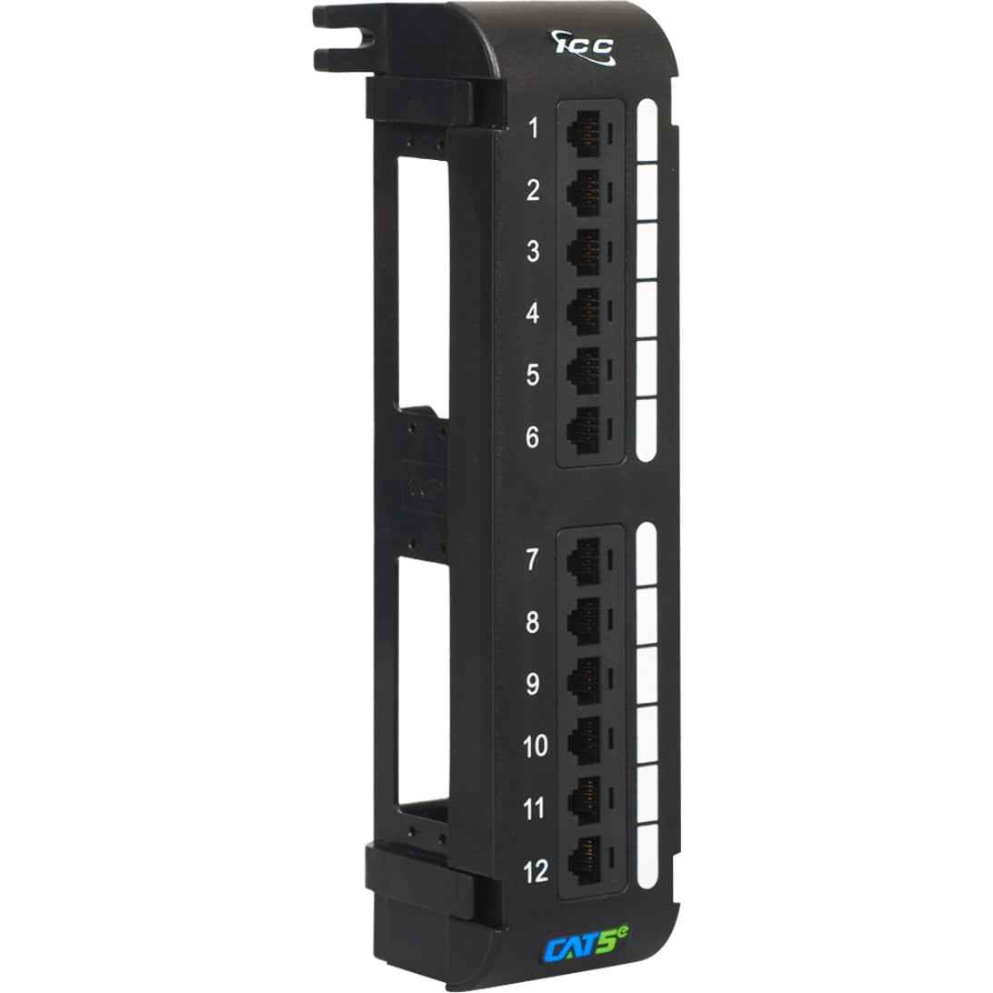 PATCH PANEL- VERTICAL- CAT 5E- 12-PORT BY ICC - Walmart.com