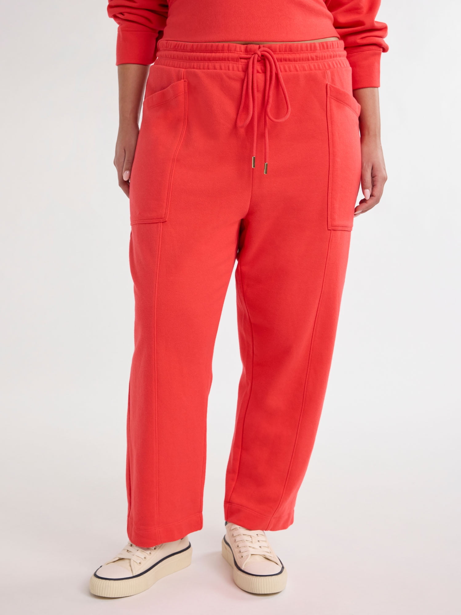 Free Assembly Women's and Women's Plus French Terry Cloth Sweatpants ...